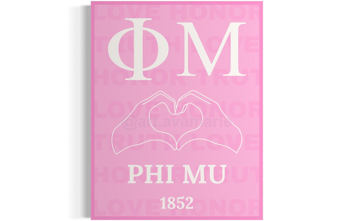 Phi Mu Sorority Print (DIGITAL PRINT) (comes With No Border and Pink ...