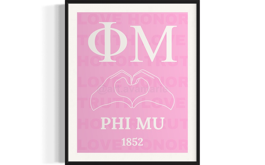 Phi Mu Sorority Print (DIGITAL PRINT) (comes With No Border and Pink ...