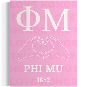 Phi Mu Sorority Print (DIGITAL PRINT) (comes With No Border and Pink ...