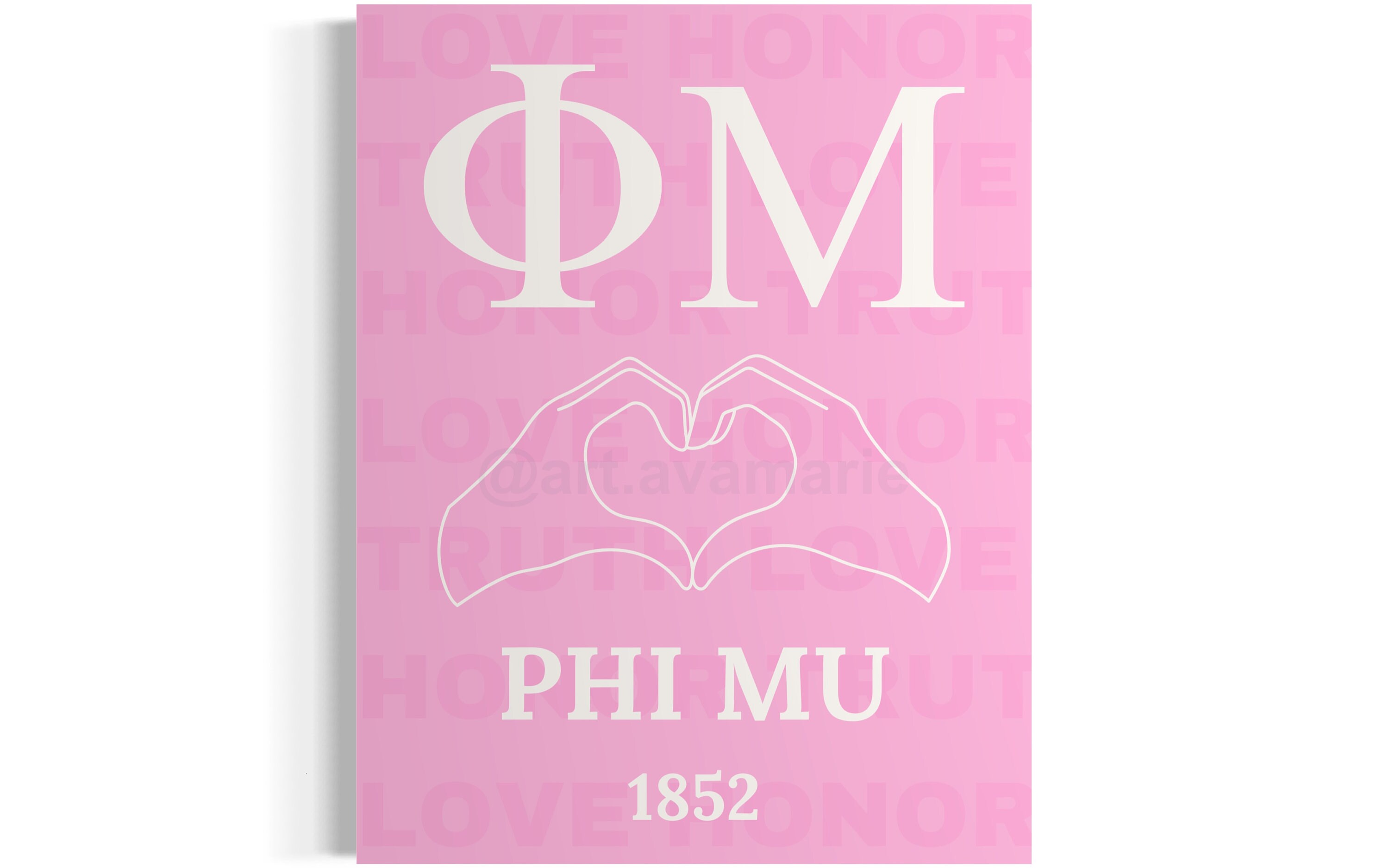 Phi Mu Sorority Print (DIGITAL PRINT) (comes With No Border and Pink ...