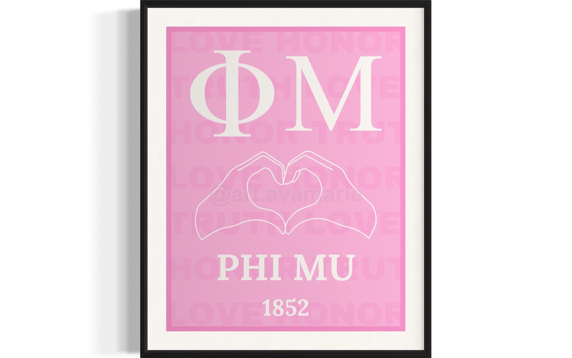Phi Mu Sorority Print (DIGITAL PRINT) (comes With No Border and Pink ...