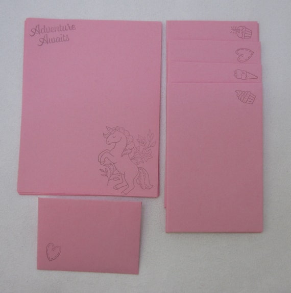 Pretty In Pink Unicorn Writing Paper Stationary Set Stationery Sets ...
