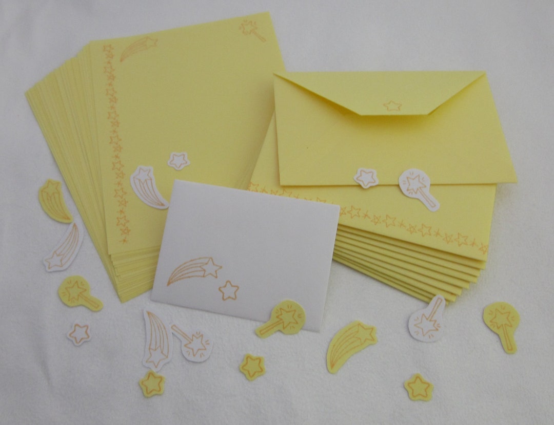Yellow Shooting Stars Writing Paper Stationary Set - Etsy