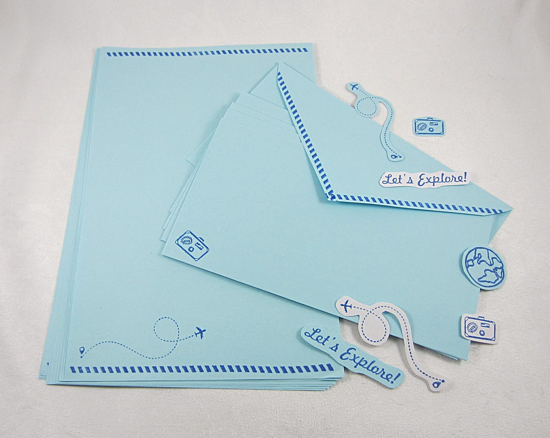 Blue Flight Travel Exploration Stationary Writing Set 15+ Pieces - Etsy