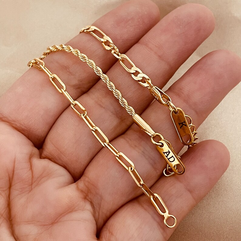 Initial 18k Gold Filled Bracelet Set: Personalized Layered Bracelets - Etsy