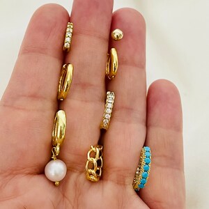 Sale 8 Pairs Hoops Earrings Set, Everyday Hoop Earring Stack Set ,gift ...