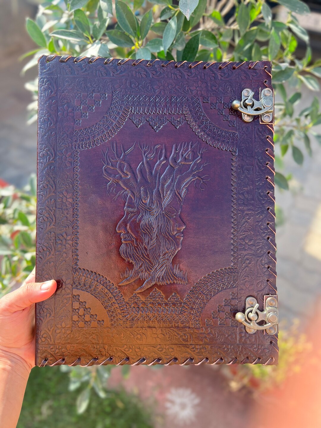 Handmade Leather A4 Binder: Tree of Life Embossed Paper Organizer - Etsy UK