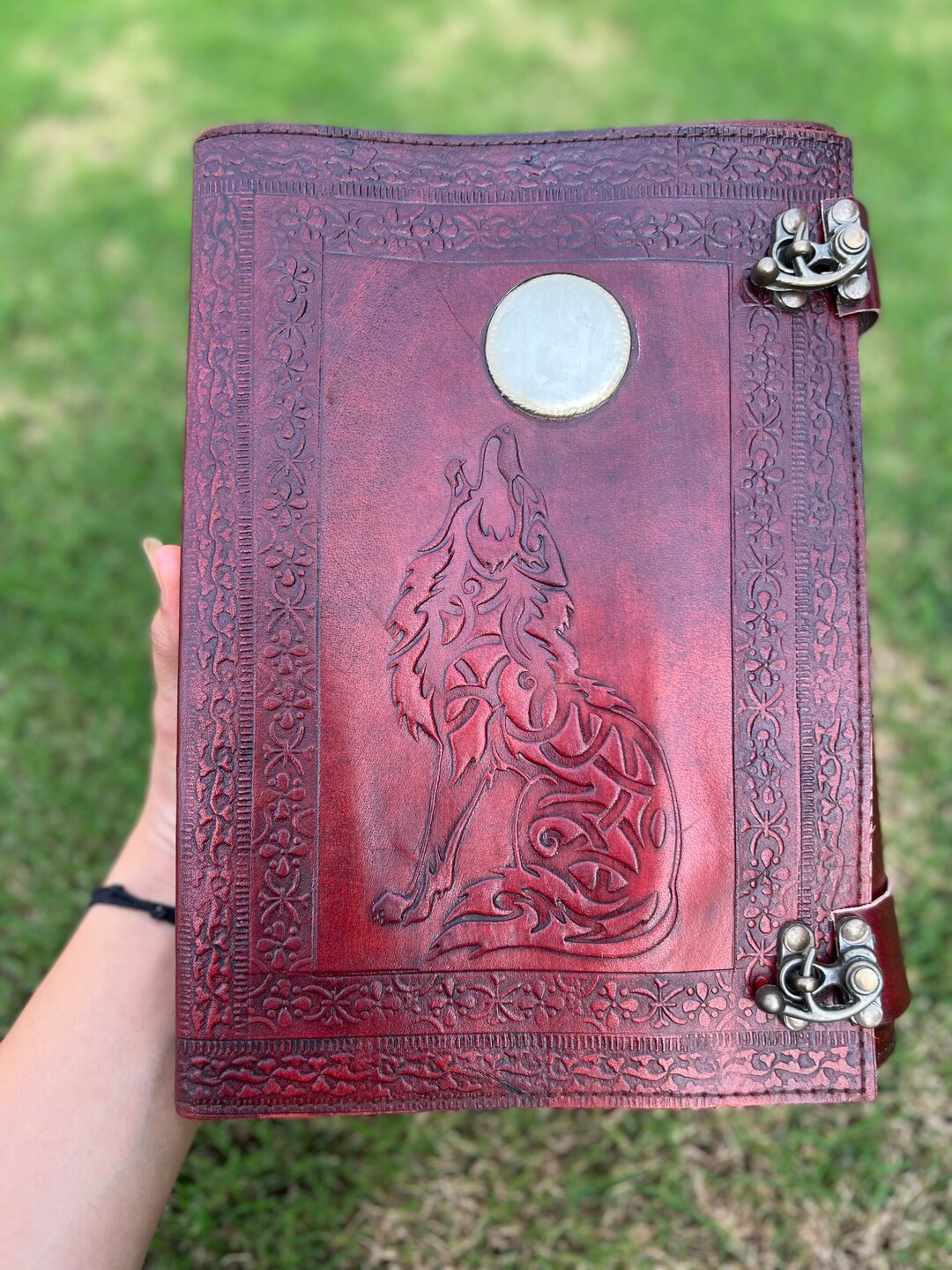 Handmade Leather Journal: Embossed Howling Wolf Diary, 600 Pages - Etsy ...