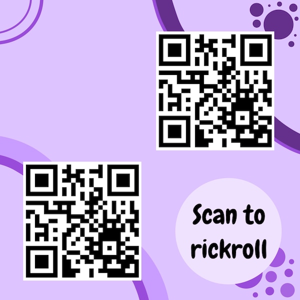 Never Gonna Give You up Qr Code - Etsy