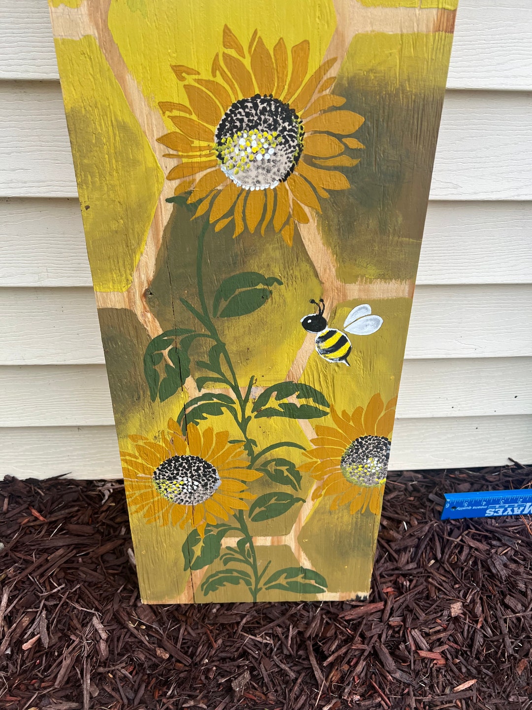 Spring Sunflower and Bee Porch Leaner - Etsy