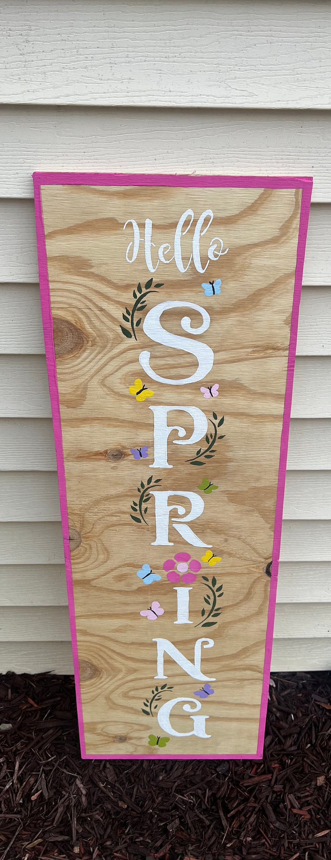 Pink Hello Spring Porch Leaner - Etsy
