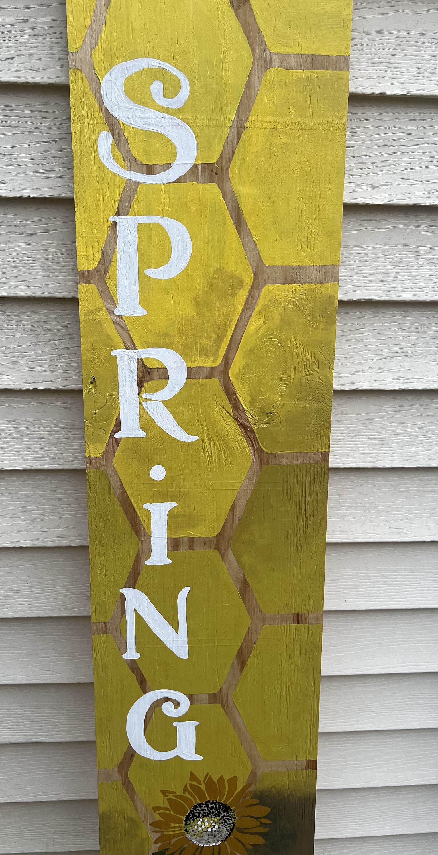 Spring Sunflower and Bee Porch Leaner - Etsy