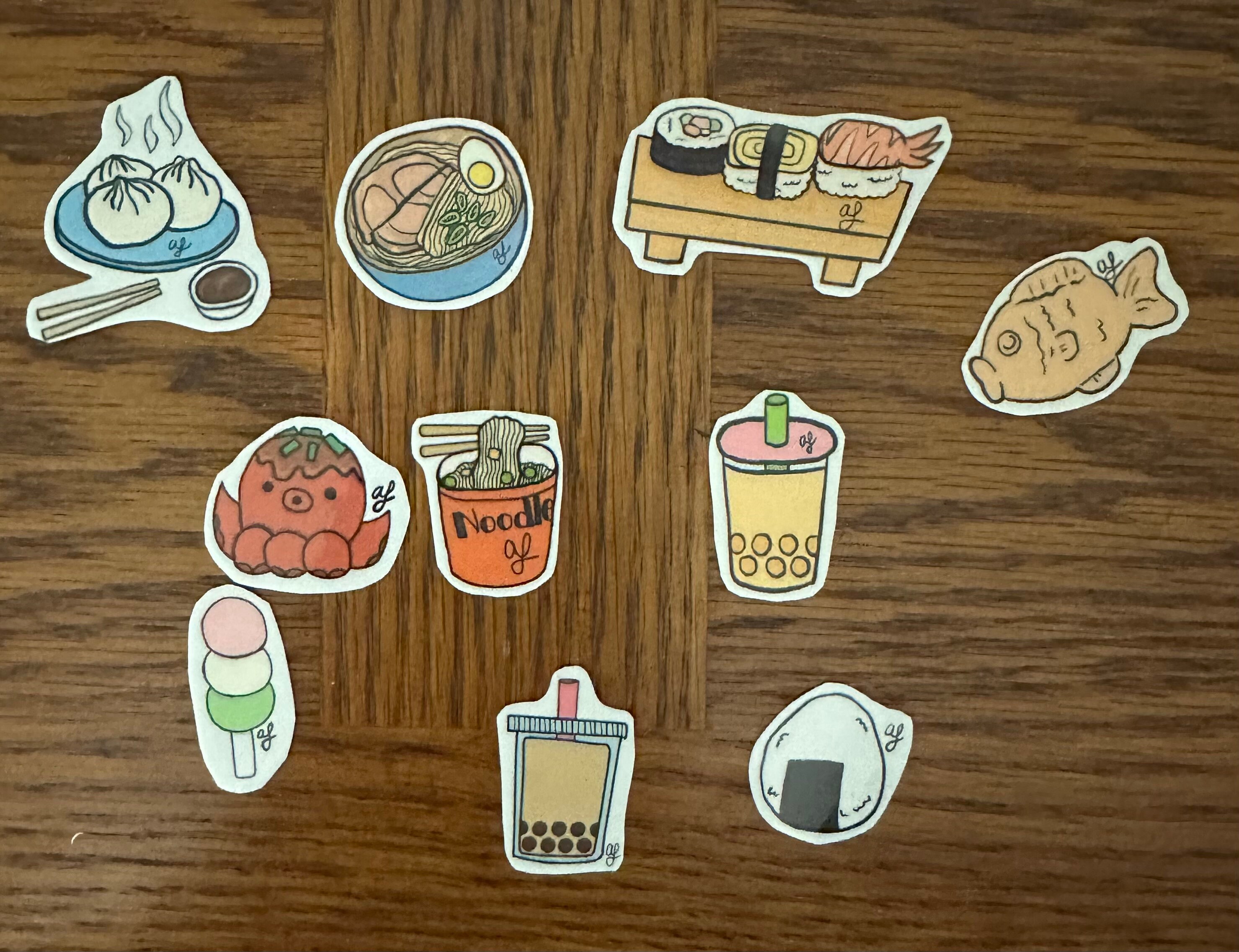 Asian Bites Sticker Pack - Etsy