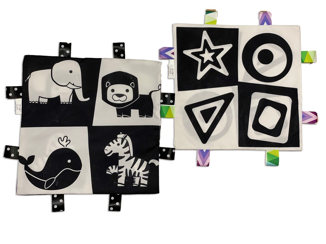 Black and White Sensory Crinkle Taggy: Baby's First Toy - Etsy