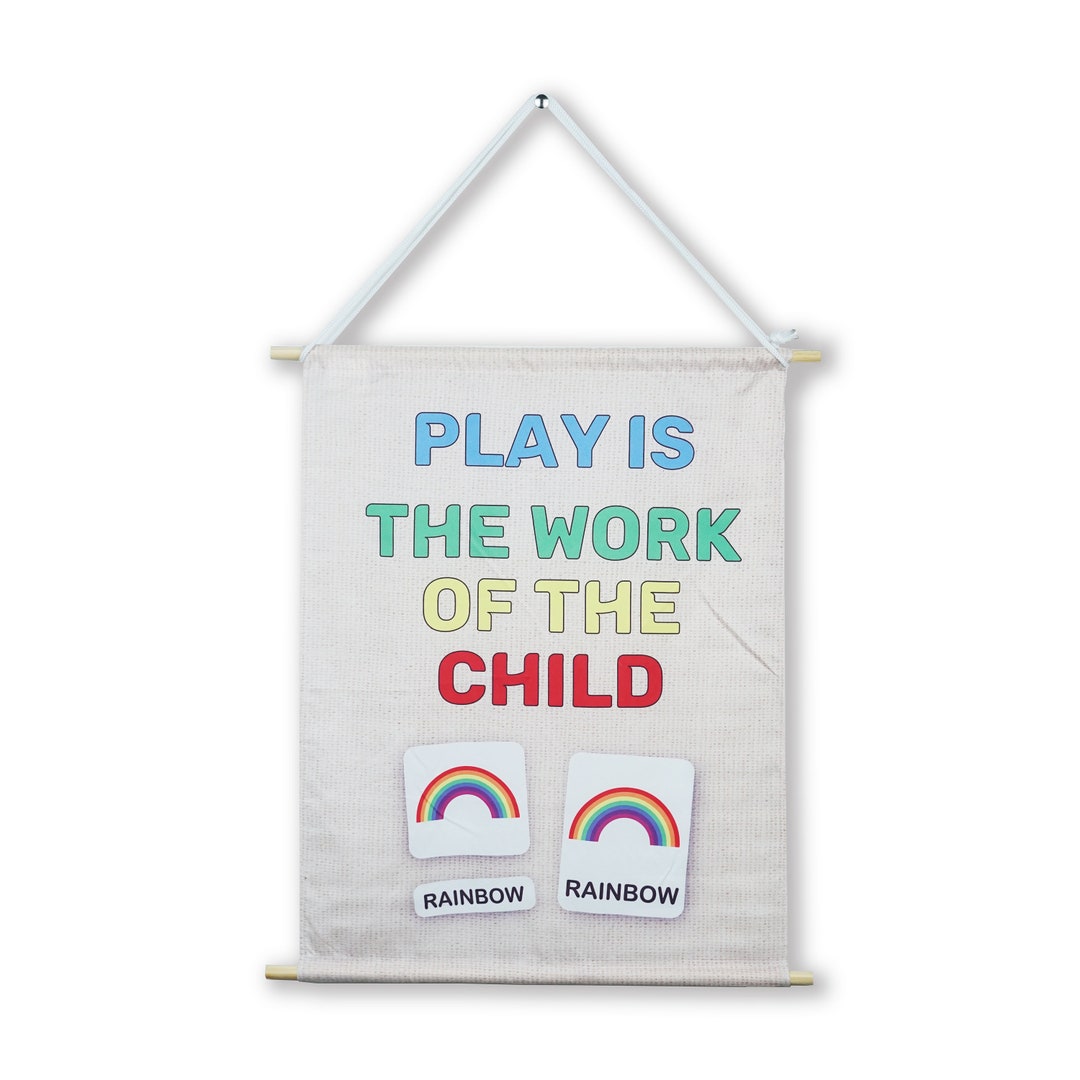 Play is the Work of the Child Wall Hanging Poster, Banner, Montessori ...