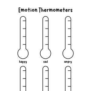 Emotion Thermometers Worksheet for Counseling, for Child Therapy - Etsy