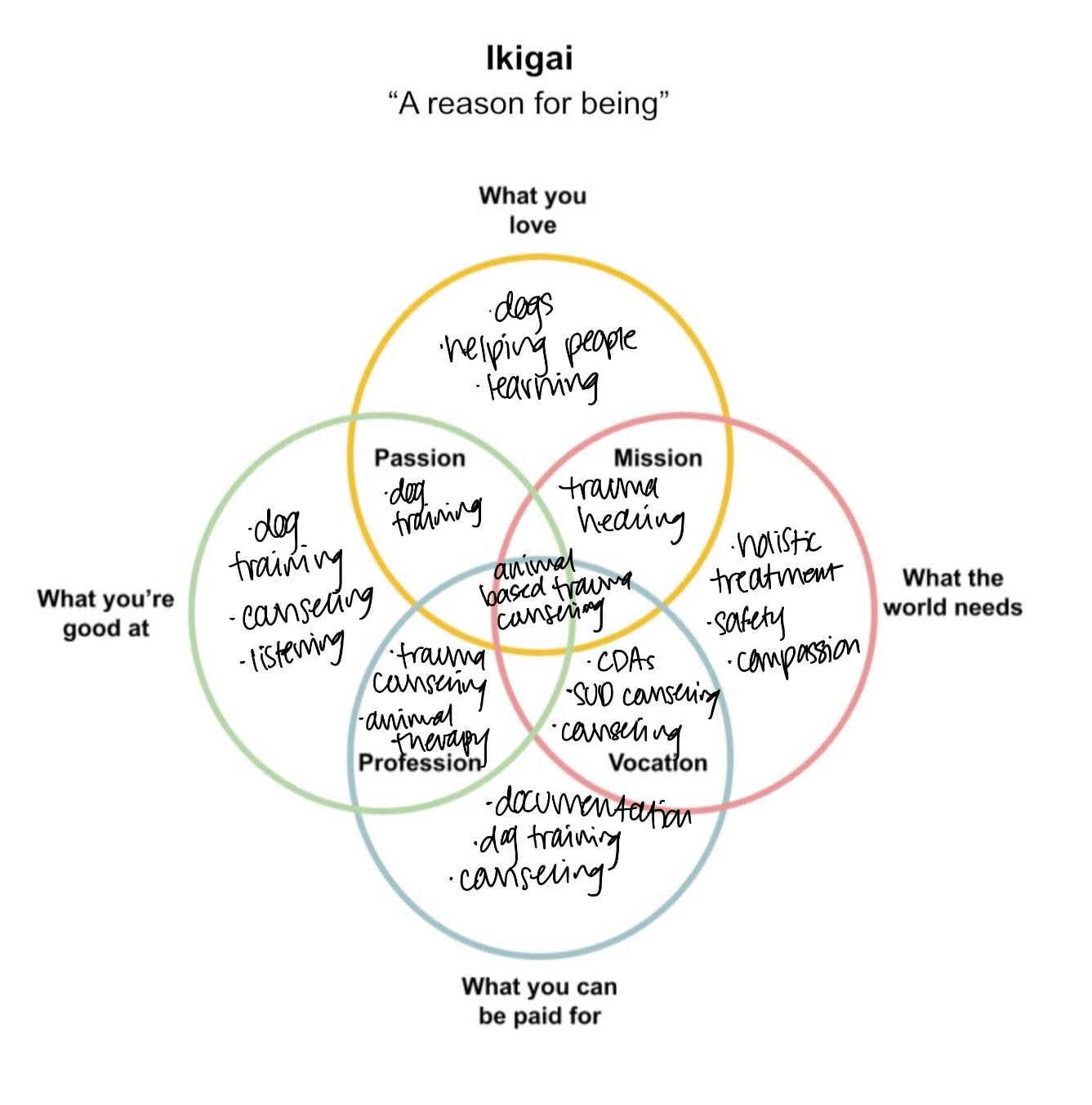 Ikigai Worksheet for Counseling - Etsy