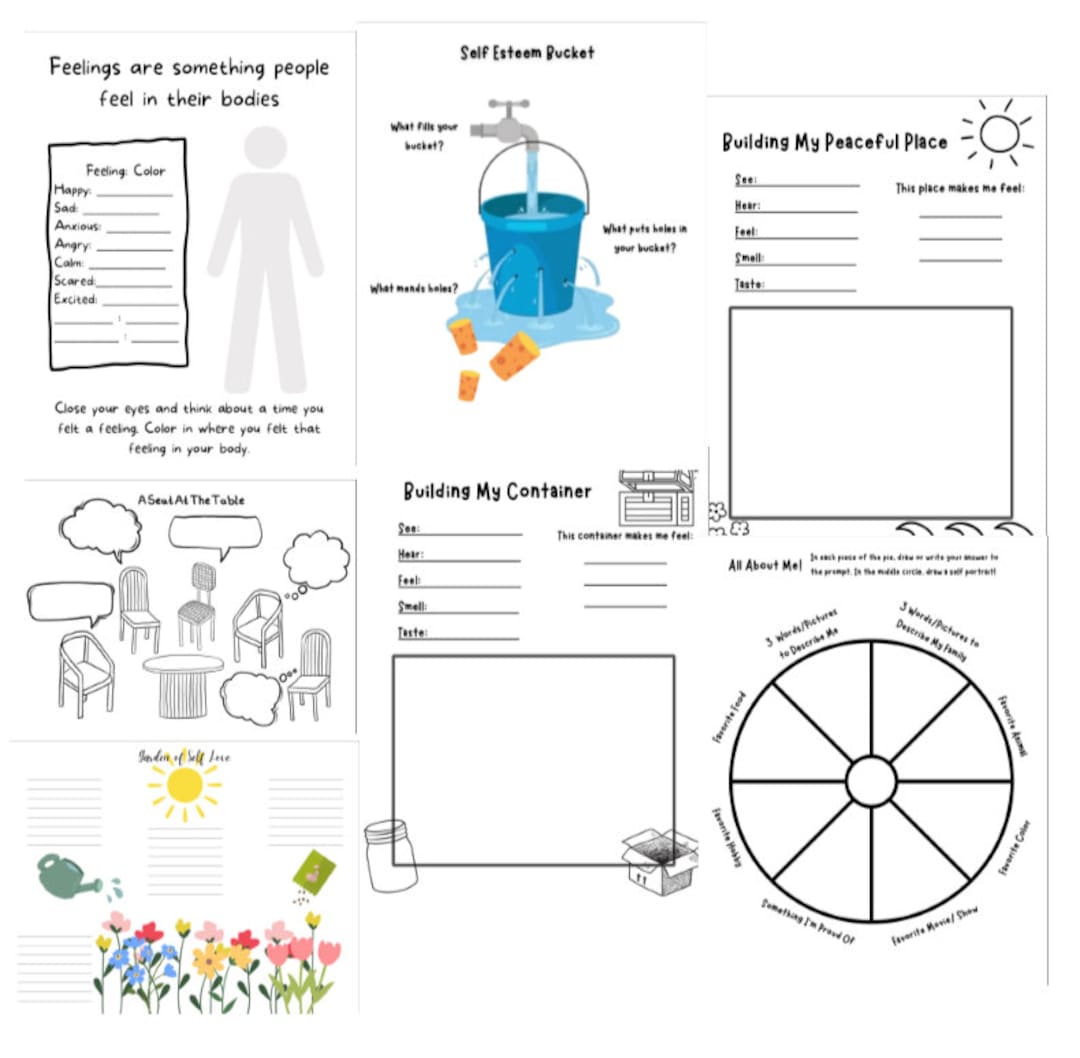 DBT Child Therapy Worksheets Pack - Etsy