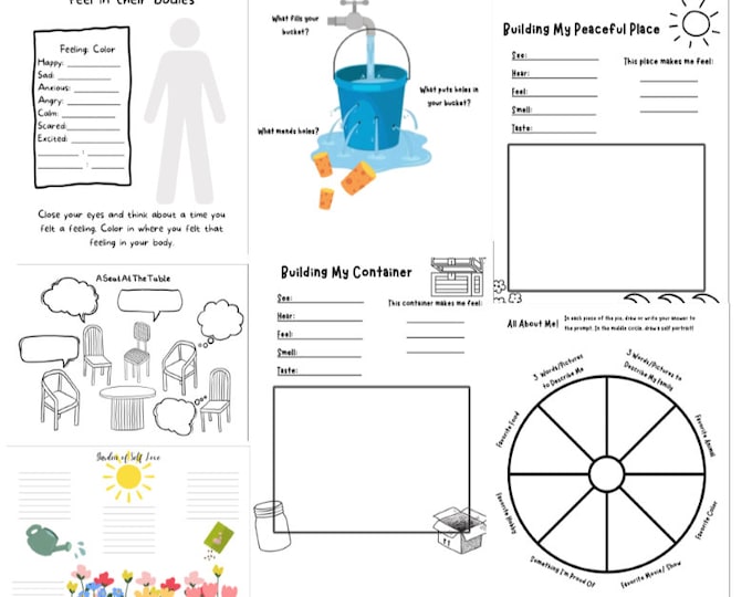 10 Child Therapy Worksheets Packet for Counseling - Etsy Canada