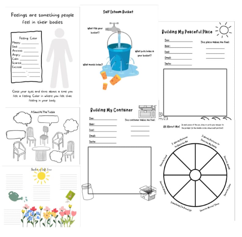 DBT Child Therapy Worksheets Pack - Etsy