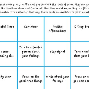 Coping Skills Worksheet/game - Etsy