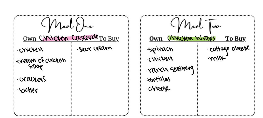 Meal Planning and Recipe Cards - Etsy