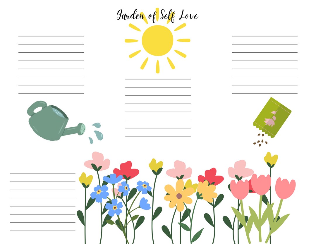 Garden of Self Love Worksheet - Etsy