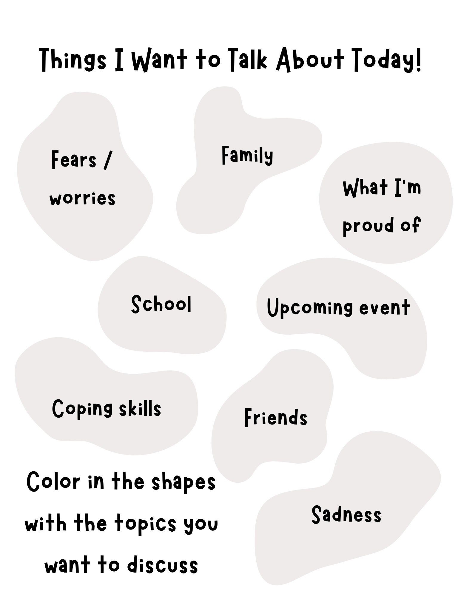 Child Therapy Intake Worksheets Packet - Etsy