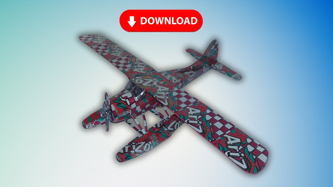 Recycled Tin Can Model De Havilland Beaver Float Plane DIGITAL PLANS - Etsy