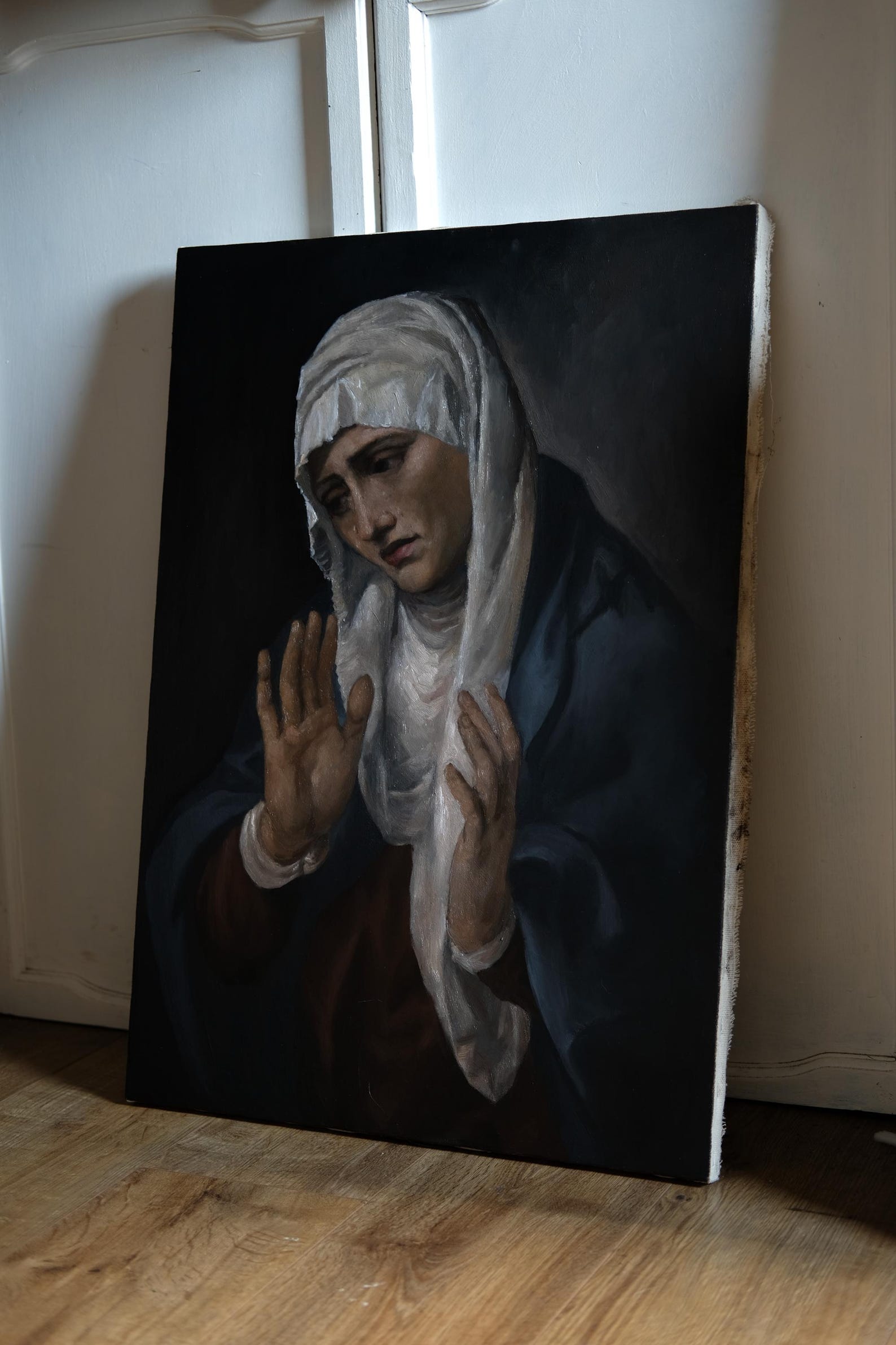 Handmade Copy of "mater Dolorosa With Open Hands" (titian) - Etsy