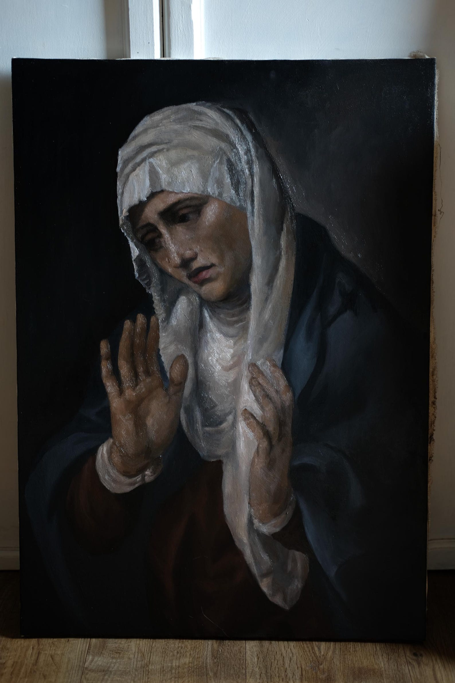Handmade Copy of "mater Dolorosa With Open Hands" (titian) - Etsy