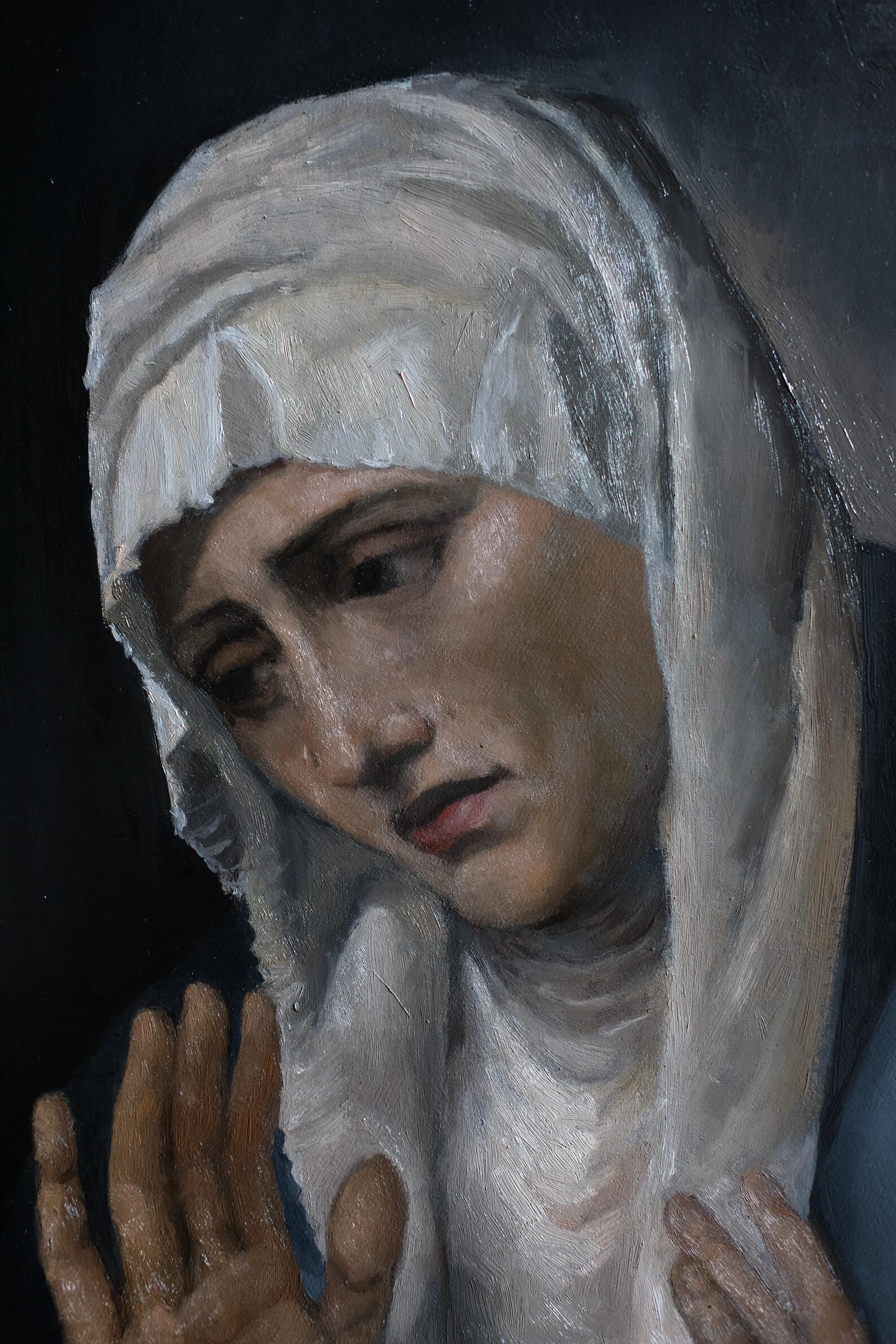 Handmade Copy of "mater Dolorosa With Open Hands" (titian) - Etsy