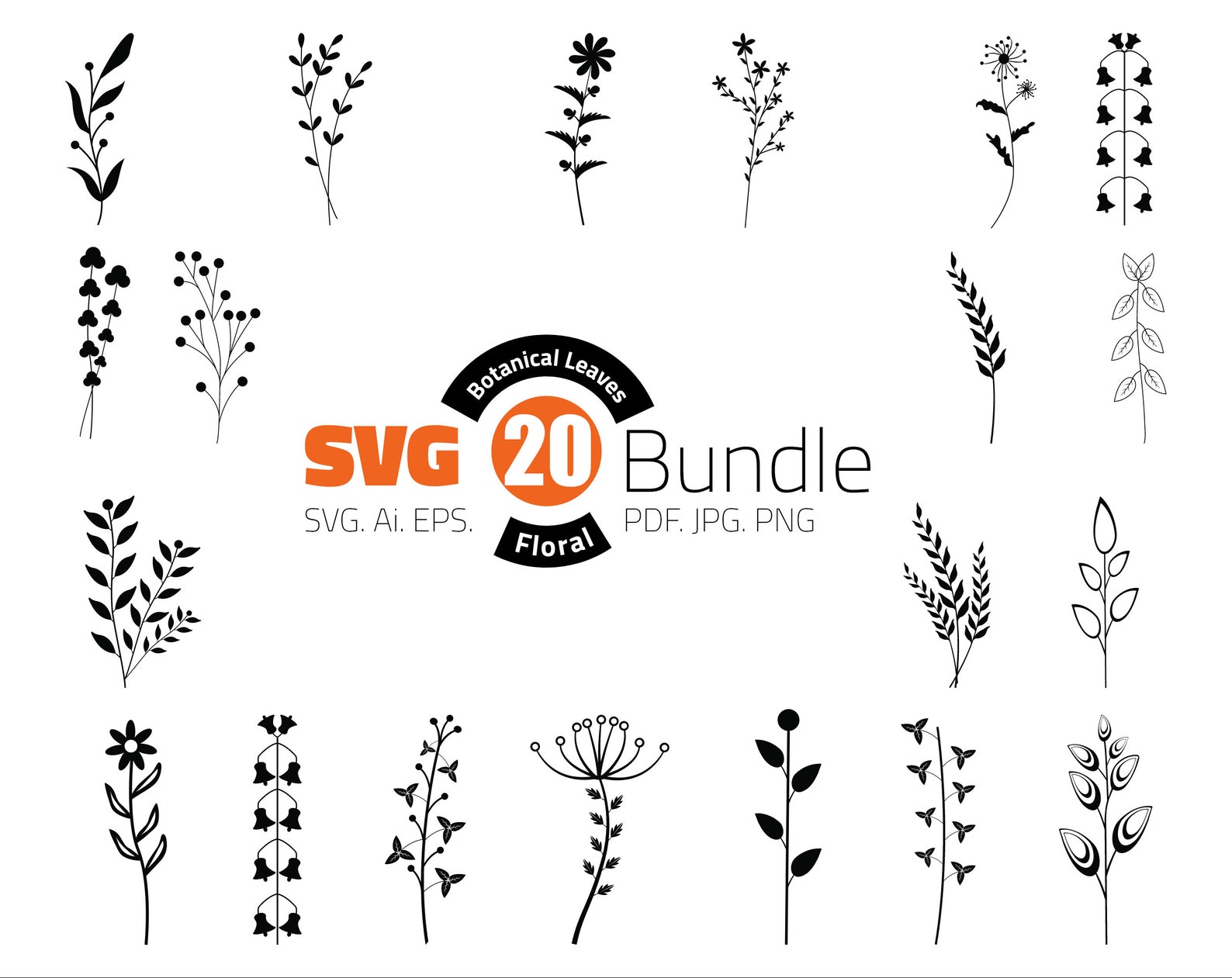 Botanical Floral SVG, Botanical Floral Bundle SVG, Botanical Floral ...