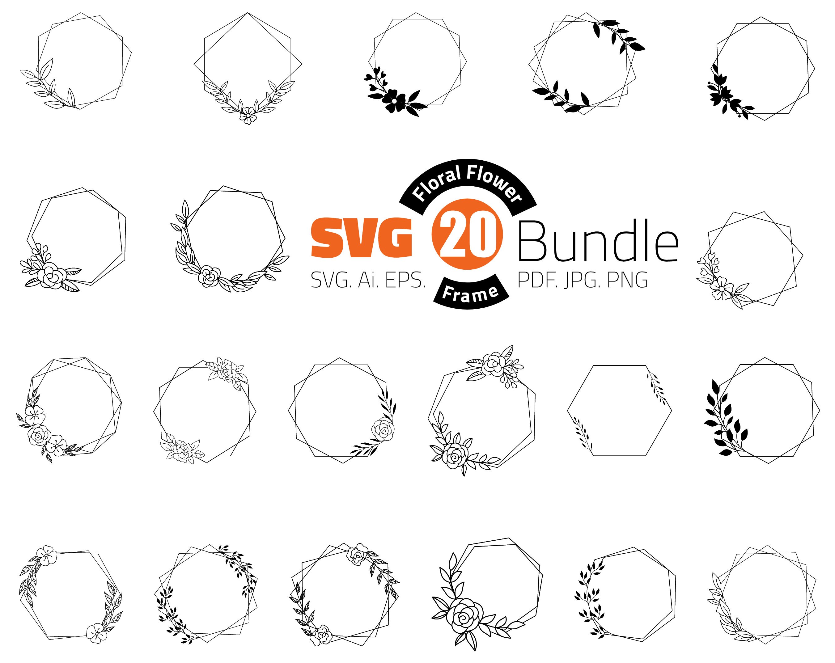 Floral Frame SVG Floral Frame SVG Bundle Floral Frame Circle - Etsy