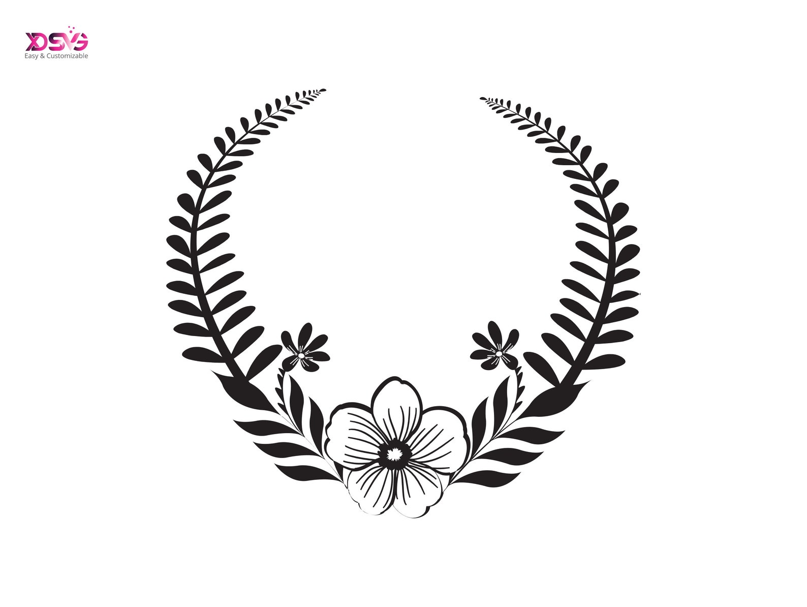 Laurel Wreath SVG, Floral Frame SVG Bundle, Silhouette, Clipart ...