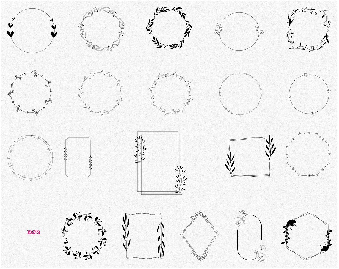 Floral Frame SVG, Floral Frame SVG Bundle, Floral Frame Circle SVG ...