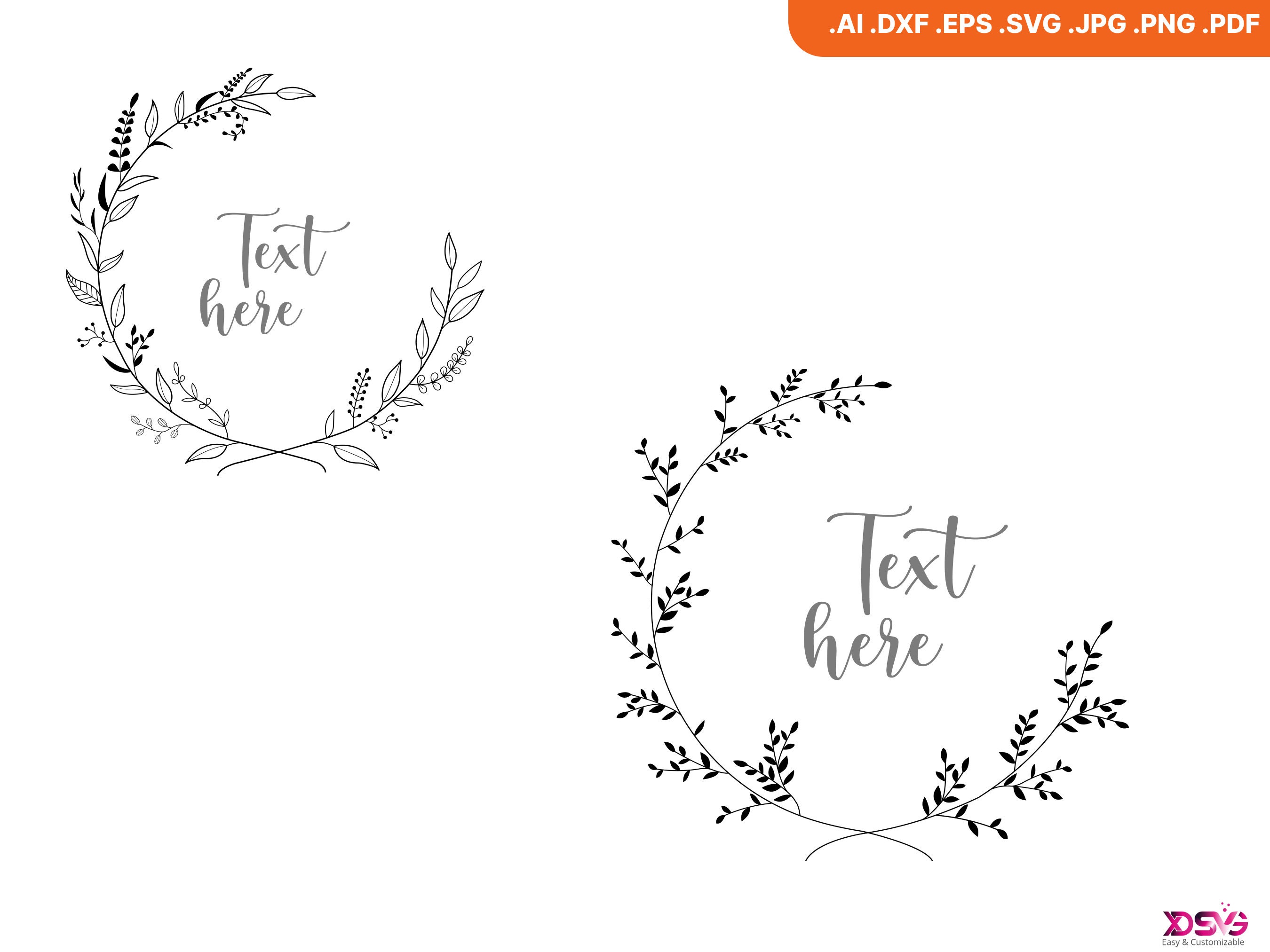 Laurel Leaf Wreath SVG, SVG Bundle, Silhouette, Clipart, Digital File ...