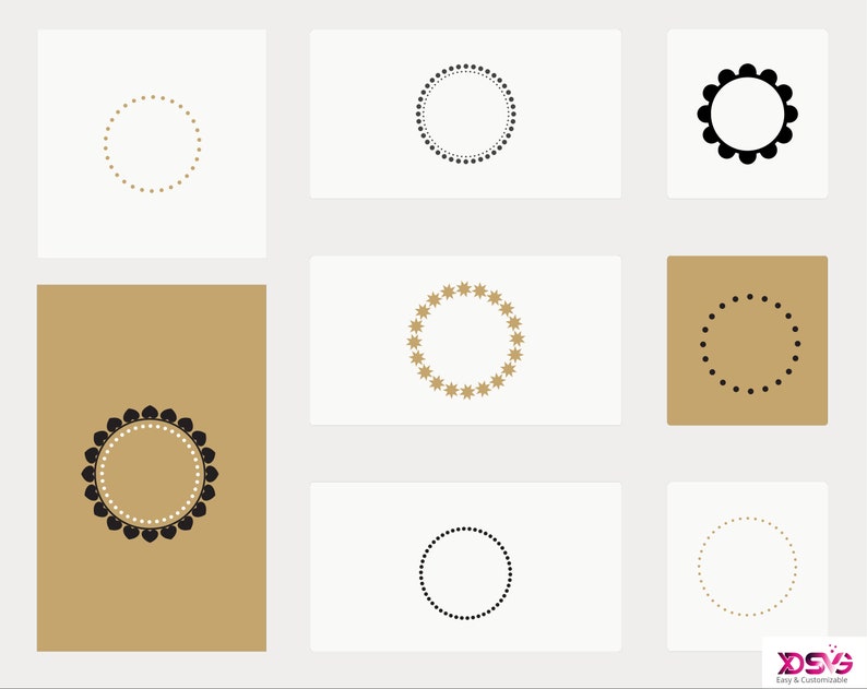 Dot Circle Frame SVG, Dot Circle Frame Bundle SVG, Circle Silhouette ...