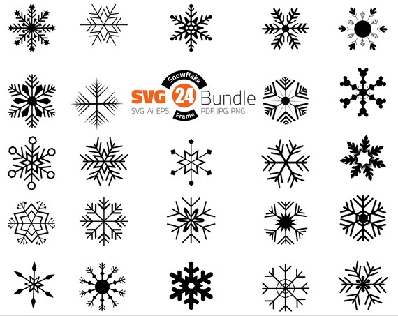 Snowflake SVG Snowflake SVG Bundle Frame SVG Snowflake | Etsy