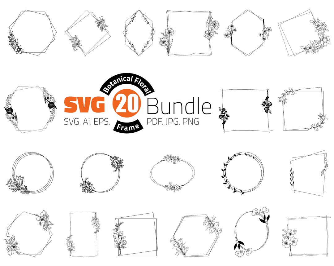 Floral Frame SVG, Floral Frame SVG Bundle, Floral Frame Circle SVG ...