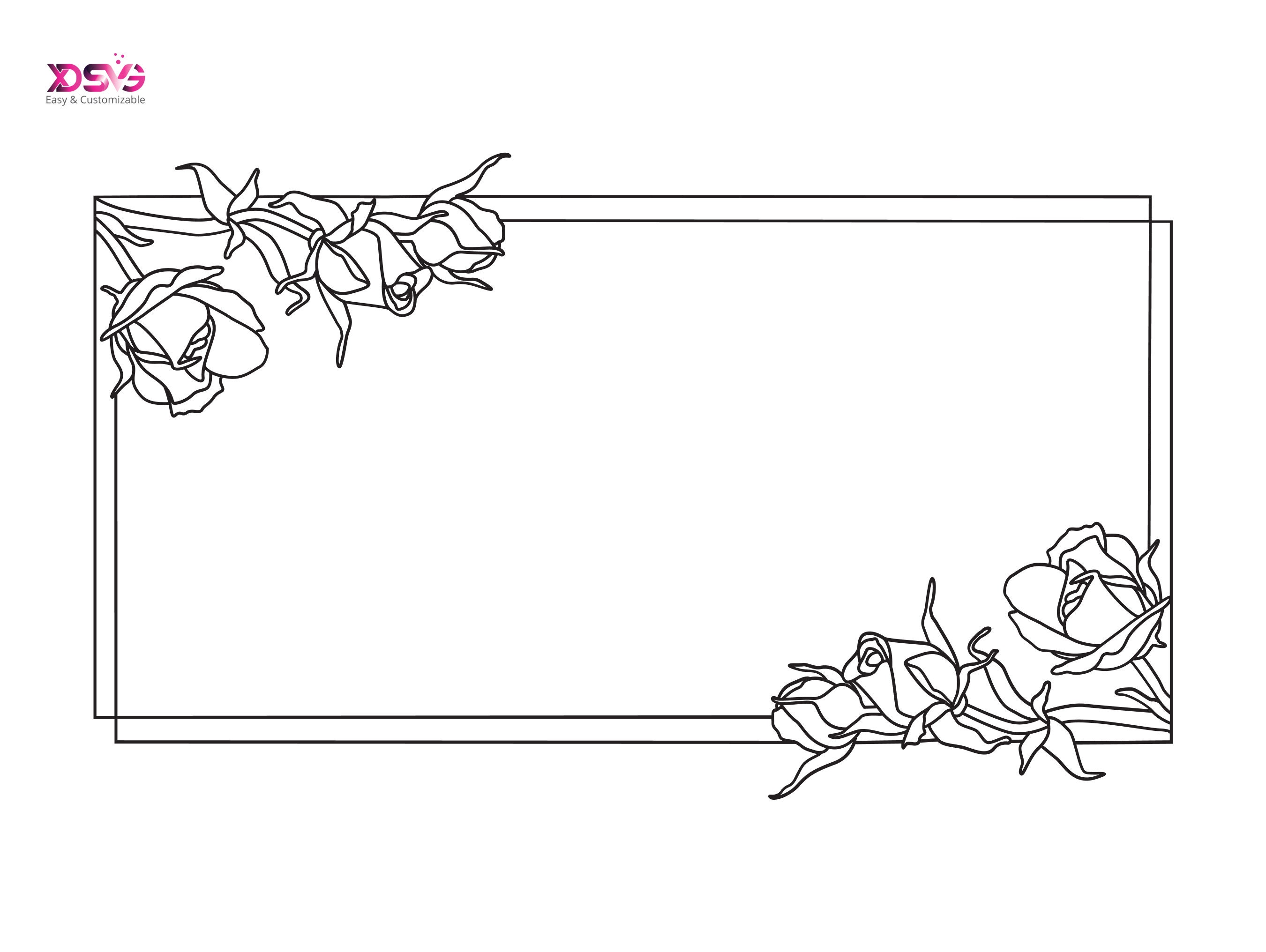 Floral Wedding Frame SVG, Floral Wedding Frame Bundle SVG, Silhouette ...