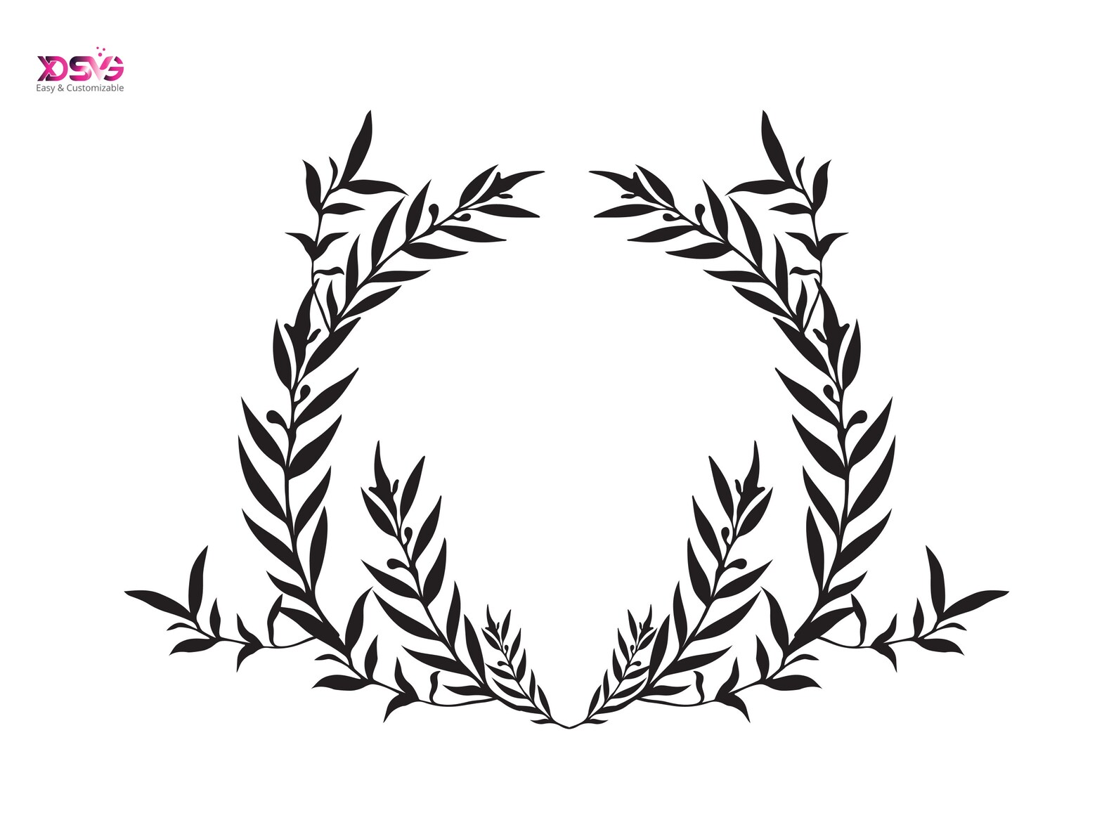 Laurel Leaf Wreath SVG, Wildflowers Frame SVG Bundle, Silhouette ...