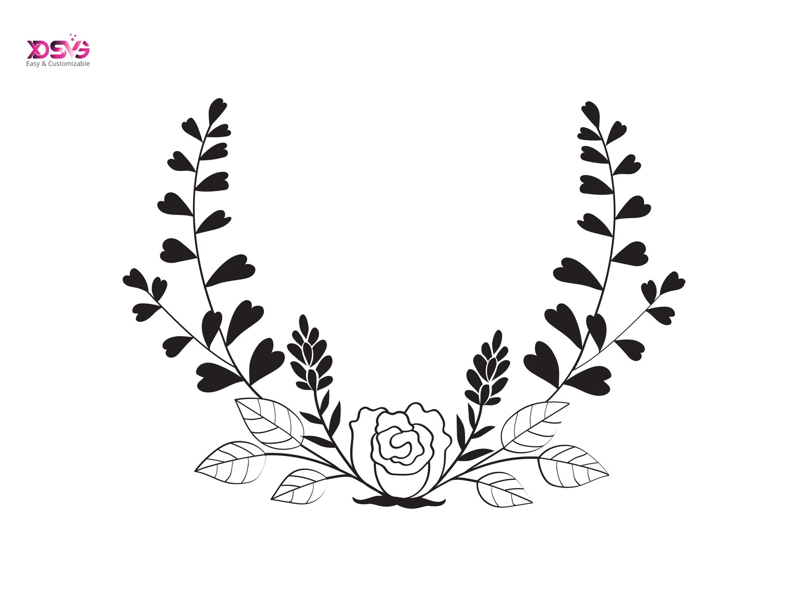 Laurel Wreath SVG, Floral Frame SVG Bundle, Silhouette, Clipart ...
