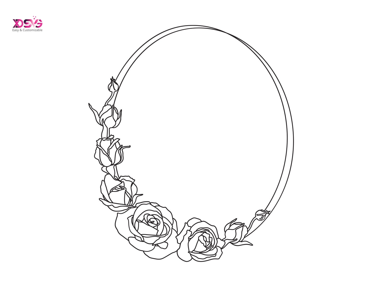 Floral Wedding Frame SVG, Floral Wedding Frame Bundle SVG, Silhouette ...