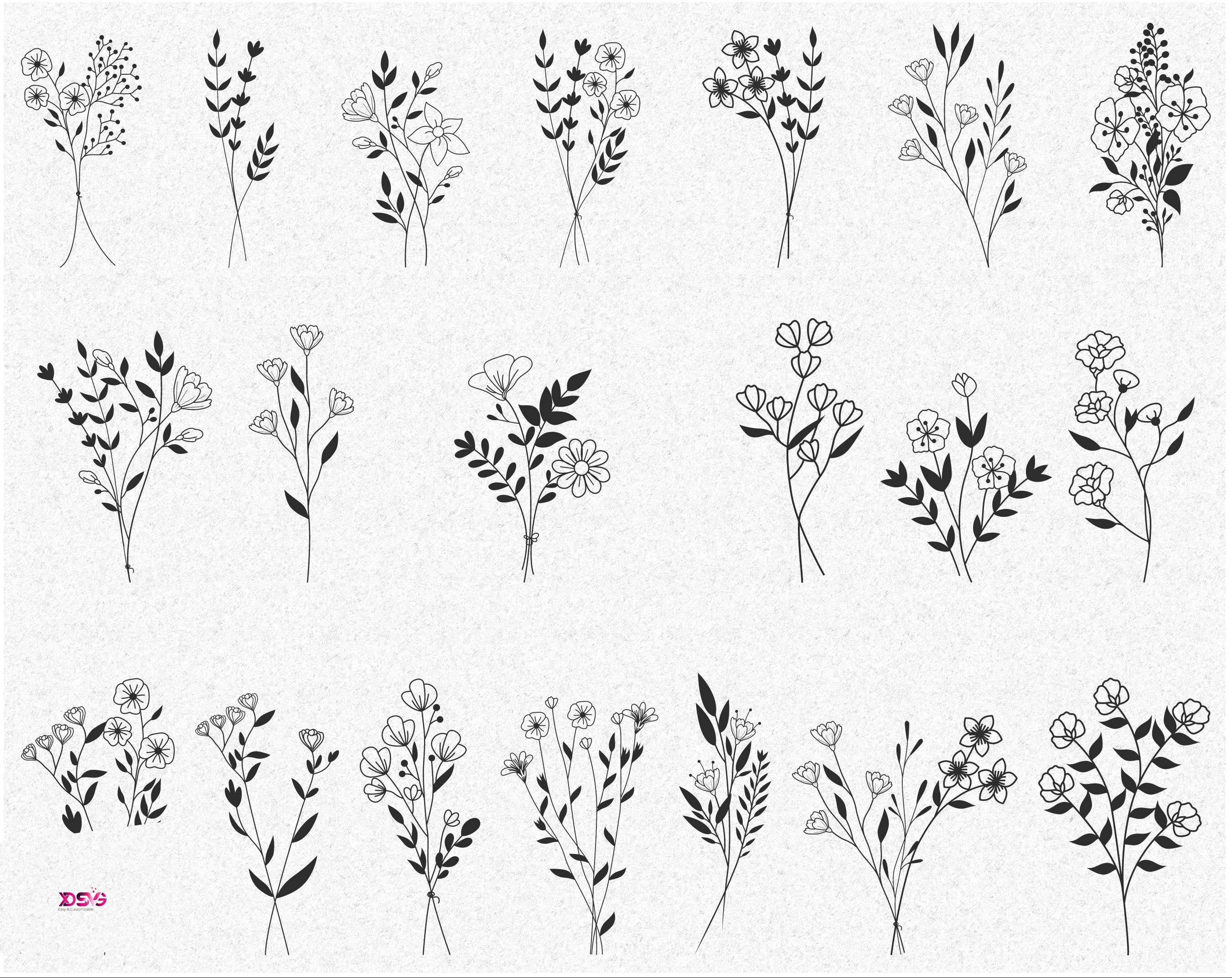 Botanical Clipart SVG, Botanical Clipart SVG Bundle, Botanical Hand ...