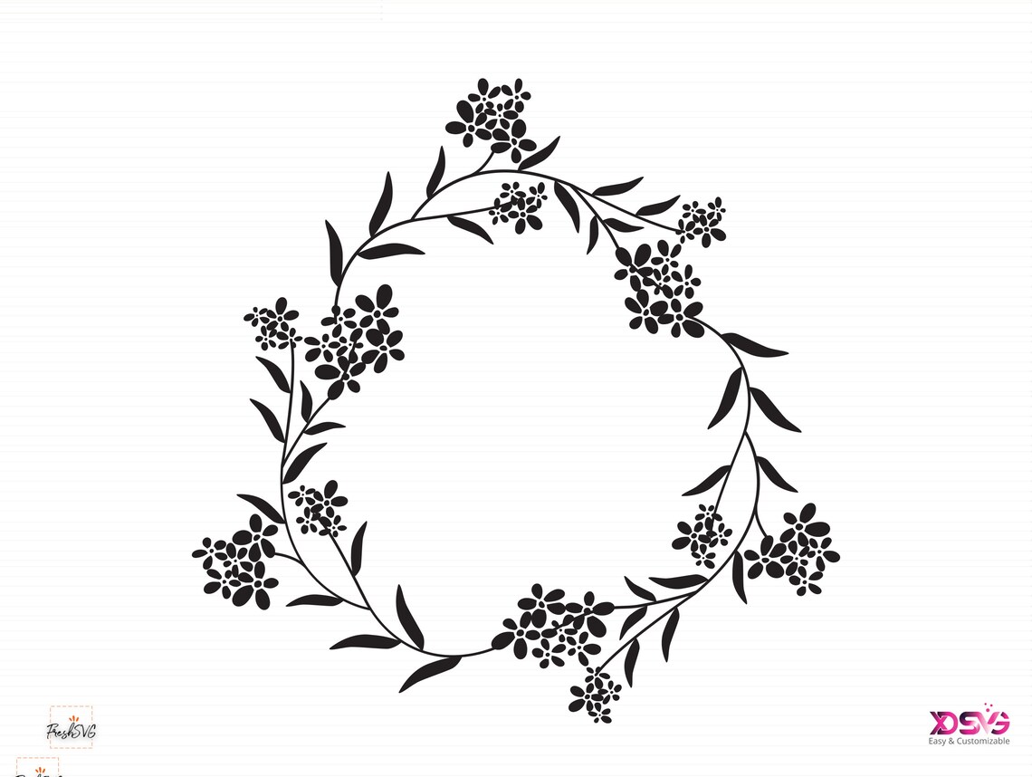 Botanical Wreath SVG, Floral Frame SVG Bundle, Silhouette, Clipart ...