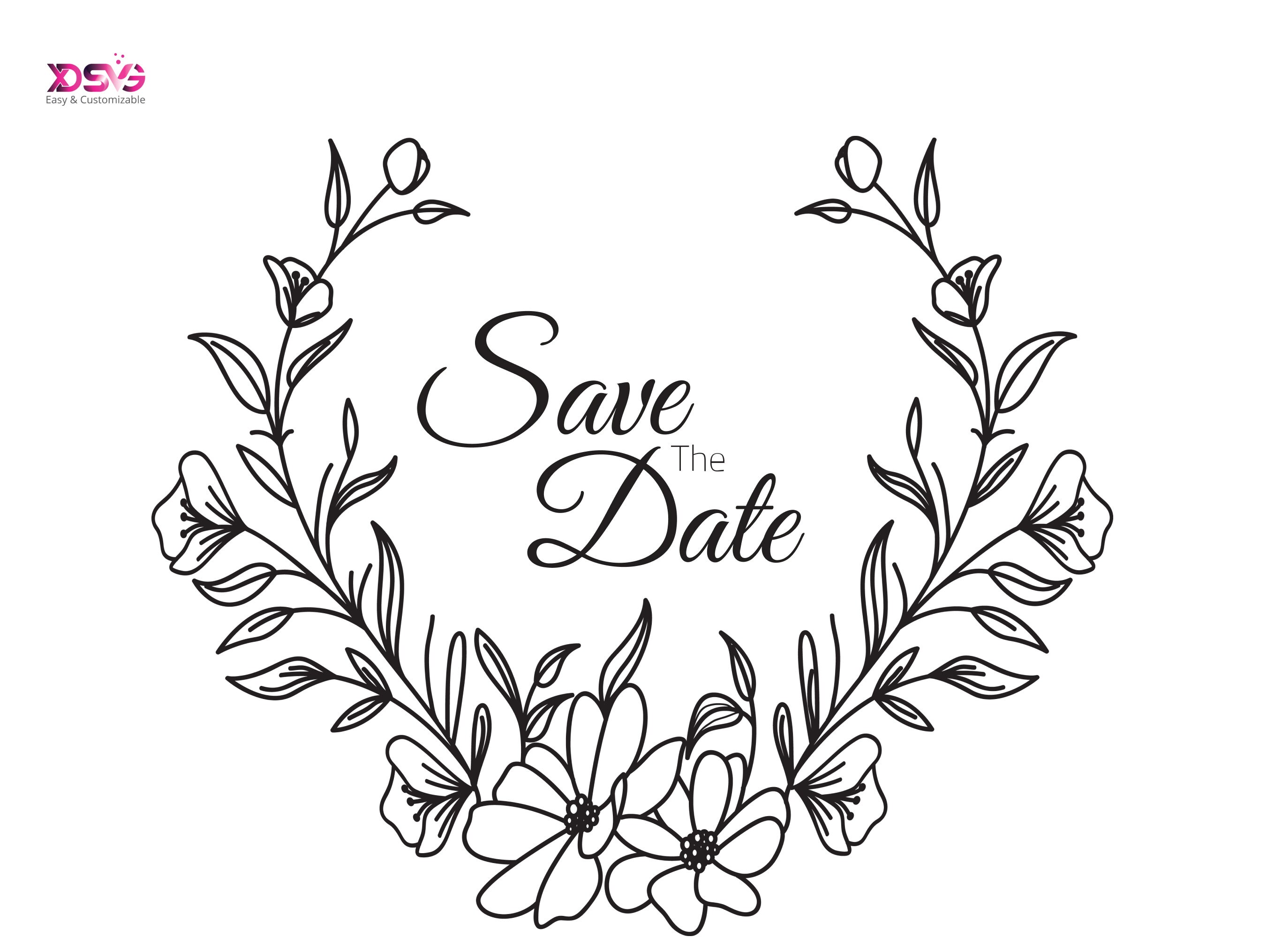 Wedding Floral Frame SVG, Floral Frame SVG Bundle, Silhouette, Clipart ...