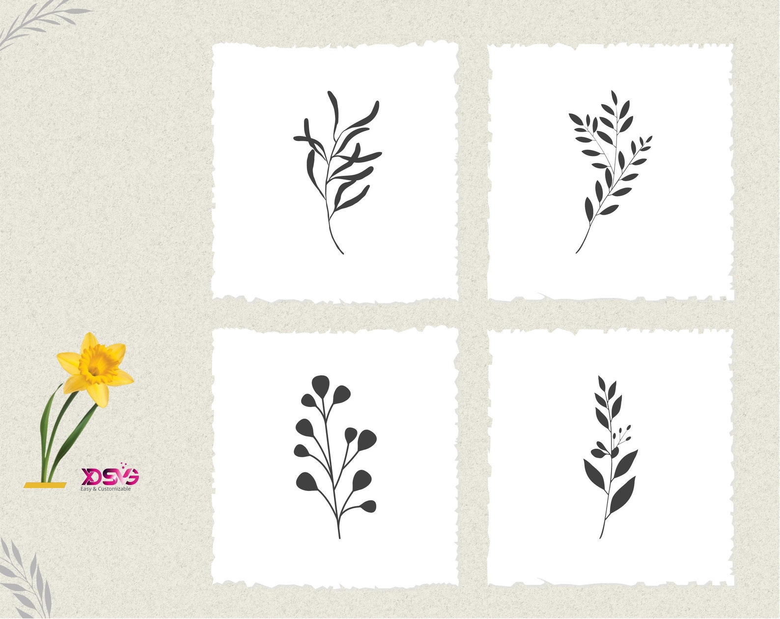 Botanical Leaves SVG Clipart, Botanical Branch Svg, Leaves Svg Bundle ...