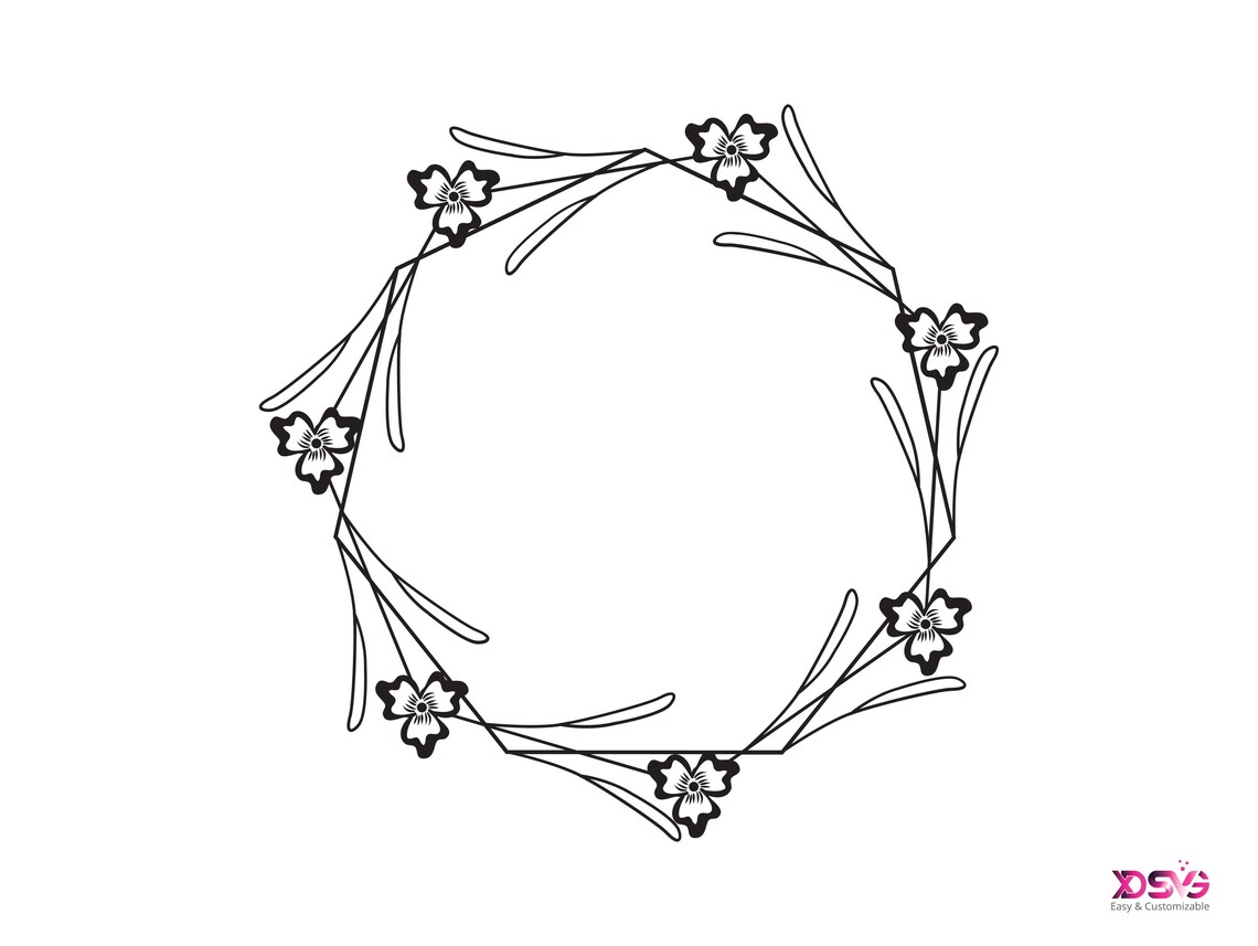 Botanical Wreath SVG Floral Frame SVG Bundle Silhouette - Etsy