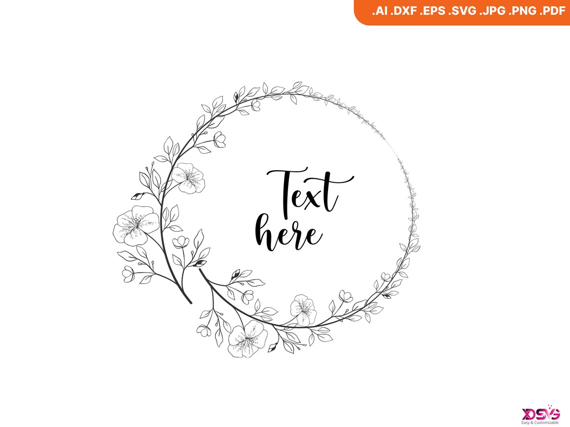 Floral Frame SVG, Wildflowers Frame SVG Bundle, Silhouette, Clip Art ...
